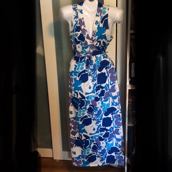 Madmayelle | Dresses | Bogo Maxi Dress Cute Blue And White Abstract ...